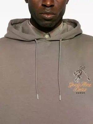 Drole De Monsieur Logo-embroidered Hoodie - Grey