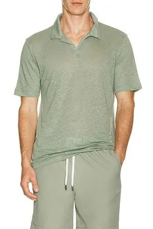 Onia Shaun Linen Polo - Sage