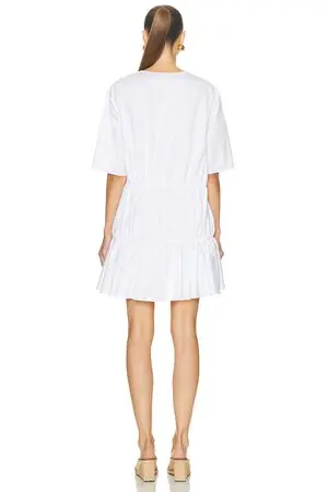 Alaïa Short Sleeve Ruffle Dress - Blanc