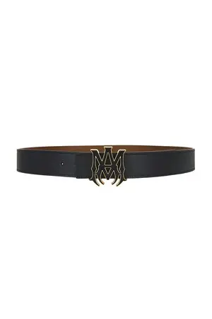 Amiri Ma 4cm Enamel Belt - Black & Brown