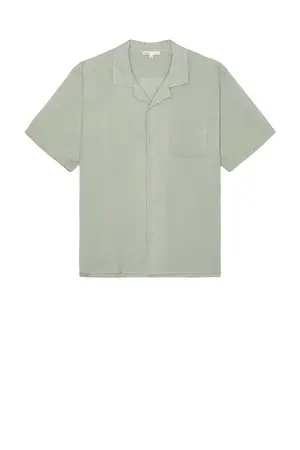 Onia Air Linen Convertible Vacation Shirt - Sage