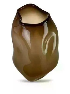 ALEXA LIXFELD Meteorite Sculpted Glass Vase - Brown