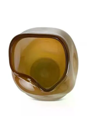ALEXA LIXFELD Meteorite Sculpted Glass Vase - Brown