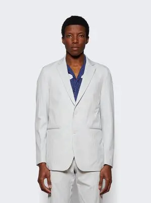 Orlebar Brown Garret Seersucker Blazer Wave And White Sand - Blue