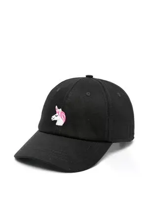 ALBERTO BRESCI Unicorn Embroidery Baseball Cap - Black