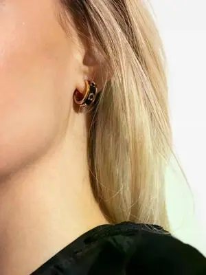 COACH Enamel Hoop Earrings - Gold