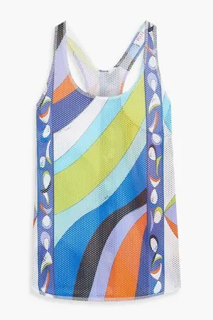 Emilio Pucci Printed Mesh Tank Top