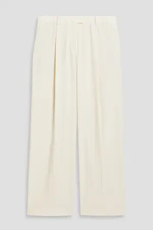 Another Tomorrow Wool-crepe Wide-leg Pants