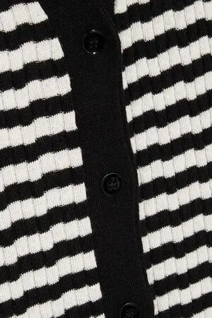 Proenza Schouler Striped Ribbed Silk And Cashmere-blend Cardigan