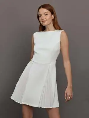 Carbon38 Split Pleat Tennis Dress In Scuba
