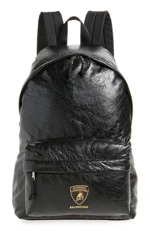 Balenciaga X Automobili Lamborghini Explorer Leather Backpack - 1000 Black