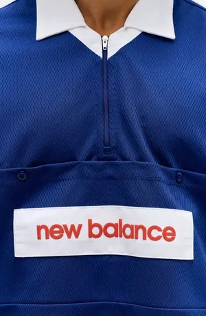 NEW BALANCE Made In Usa Relaxed Mesh Zip Polo