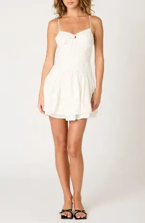 NIA Winslow Cotton Eyelet Mini Dress
