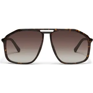 Quay Studio Sesh 60mm Aviator Sunglasses - Dark Tort/ Brown