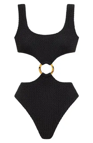 MONTCE Cutout One-piece Swimsuit - Black Crochet