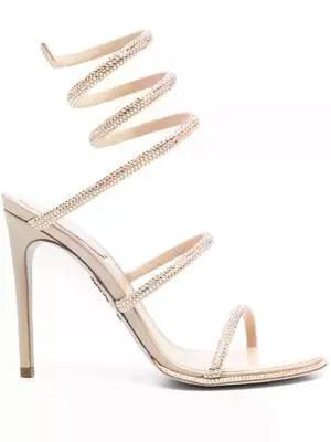 Rene Caovilla 100mm Cleo Embellished Sandals - Neutrals