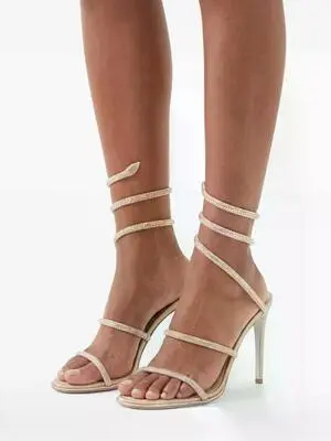 Rene Caovilla 100mm Cleo Embellished Sandals - Neutrals