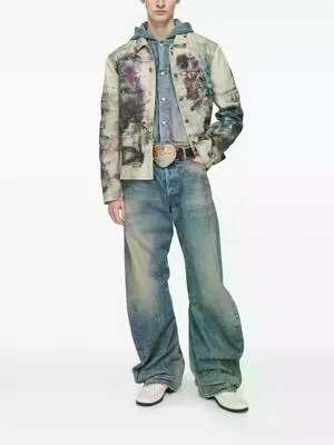 Acne Studios Paint-splattered Denim Trucker Jacket