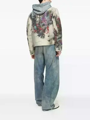 Acne Studios Paint-splattered Denim Trucker Jacket