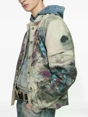 Acne Studios Paint-splattered Denim Trucker Jacket