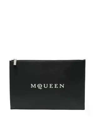 Alexander McQueen Logo-print Clutch Bag - Black