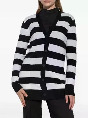 Max Mara Striped Button-up Cardigan - Black