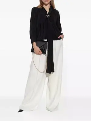 Max Mara Tie-front Silk Blouse - Black