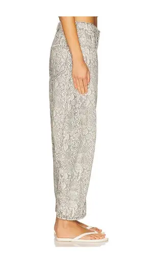 Free People Goodluck Printed Barrel Pant - Snake Combo