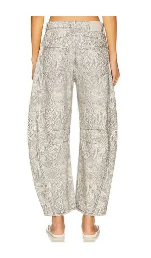 Free People Goodluck Printed Barrel Pant - Snake Combo