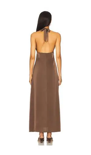 WeWoreWhat Halter Deep V Maxi