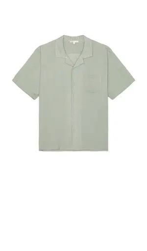 Onia Air Linen Convertible Vacation Shirt In Green - Sage