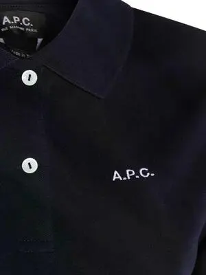 A.p.c. Embroidered Logo Polo Shirt - Blue