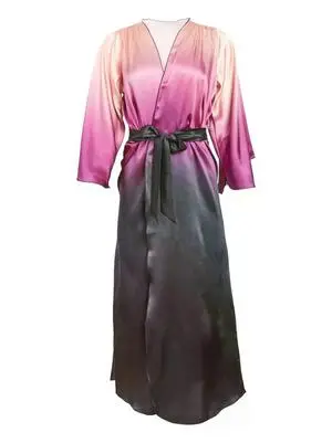 FLEUR DU MAL Angel-sleeve Long Robe - Pink