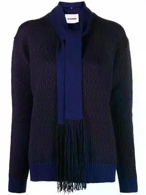 JIL SANDER Intarsia-knit Jumper - Brown
