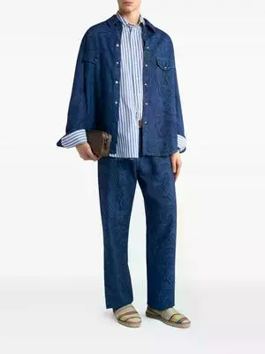 Etro Pegaso-embroidered Striped Shirt