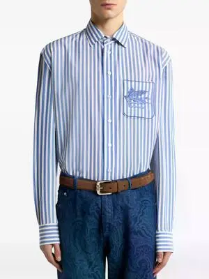 Etro Pegaso-embroidered Striped Shirt