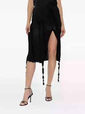 Blumarine Midi Skirt With Ruching - Black