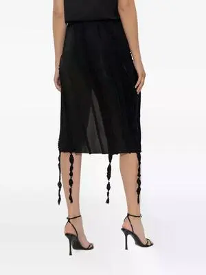 Blumarine Midi Skirt With Ruching - Black