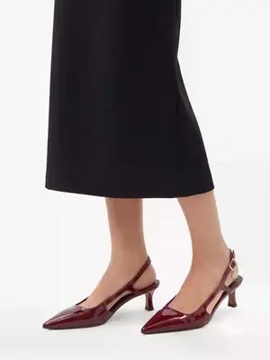 Maje Patent Leather Slingback Pumps - Red