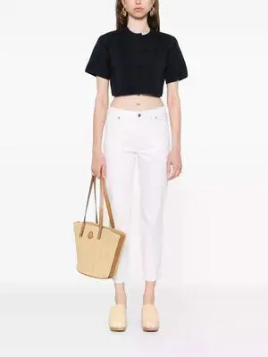 Maje Cropped Pointelle Knit Cardigan