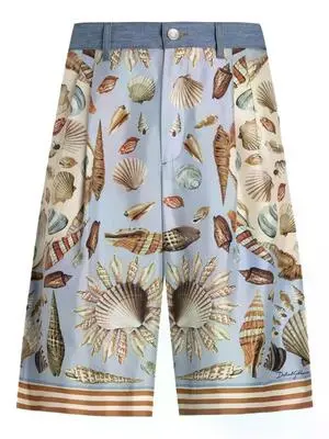 Dolce & Gabbana Cotton-silk Bermuda Shorts - Blue