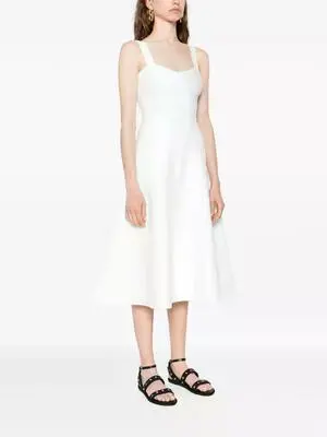 Maje Knitted Midi Dress With Hand-embroidered Details