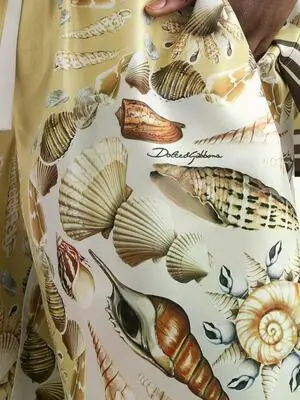 Dolce & Gabbana Silk Printed Bermuda Shorts - Neutrals
