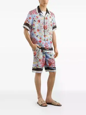 Dolce & Gabbana Shell-print Hawaii Shirt - Blue