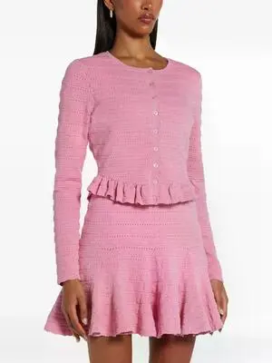 LoveShackFancy Ruffled-hem Cardigan - Pink