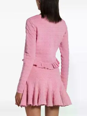 LoveShackFancy Ruffled-hem Cardigan - Pink