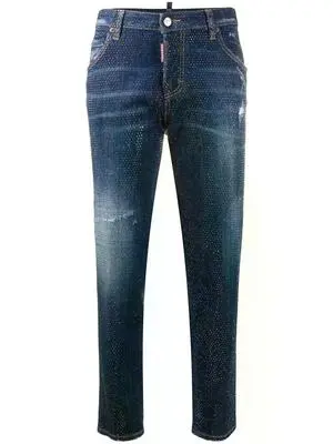 Dsquared2 Studded Cropped Skinny-fit Jeans