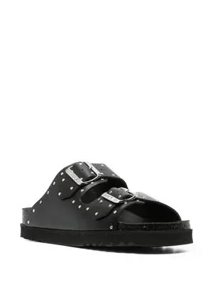 DR. SCHOLL'S SHOES Beatriz Stud-embellished Leather Slides
