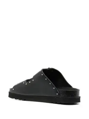 DR. SCHOLL'S SHOES Beatriz Stud-embellished Leather Slides