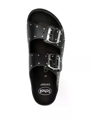 DR. SCHOLL'S SHOES Beatriz Stud-embellished Leather Slides